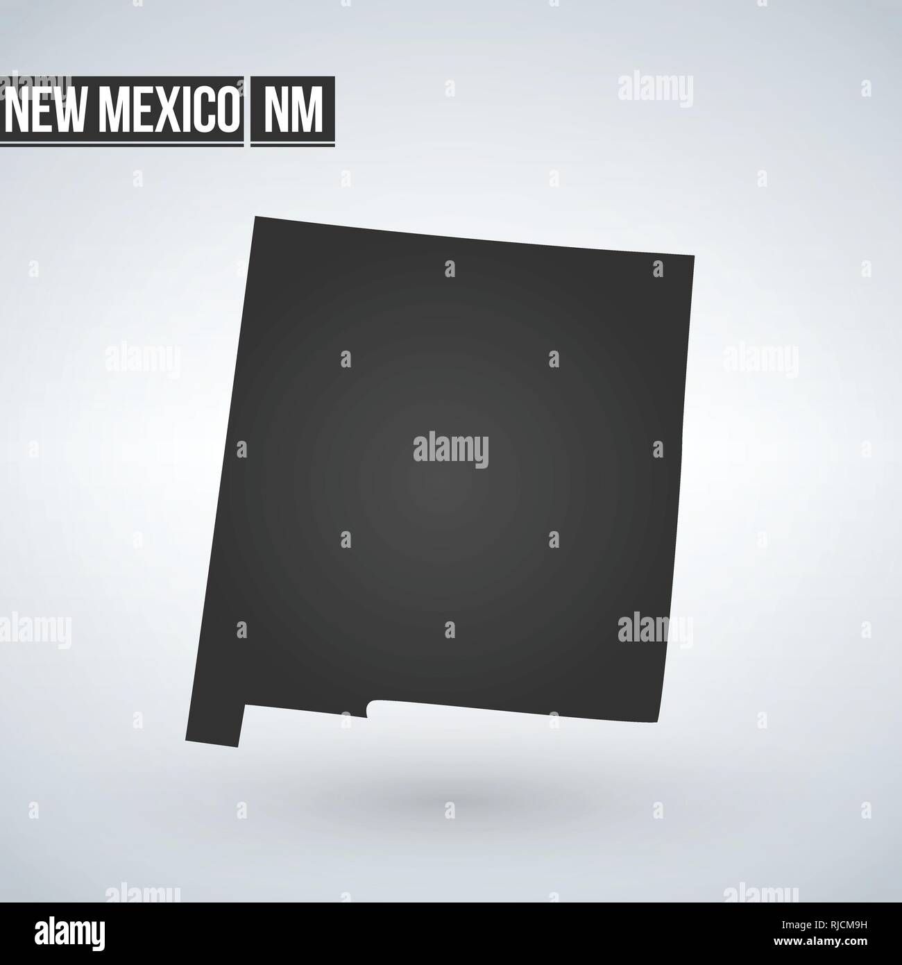 New Mexico vector map silhouette isolated on white background. High ...