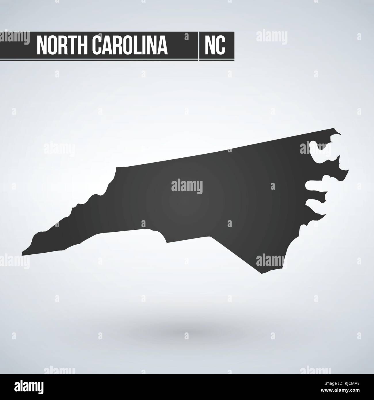 North Carolina state map in black on a white background. Vector ...