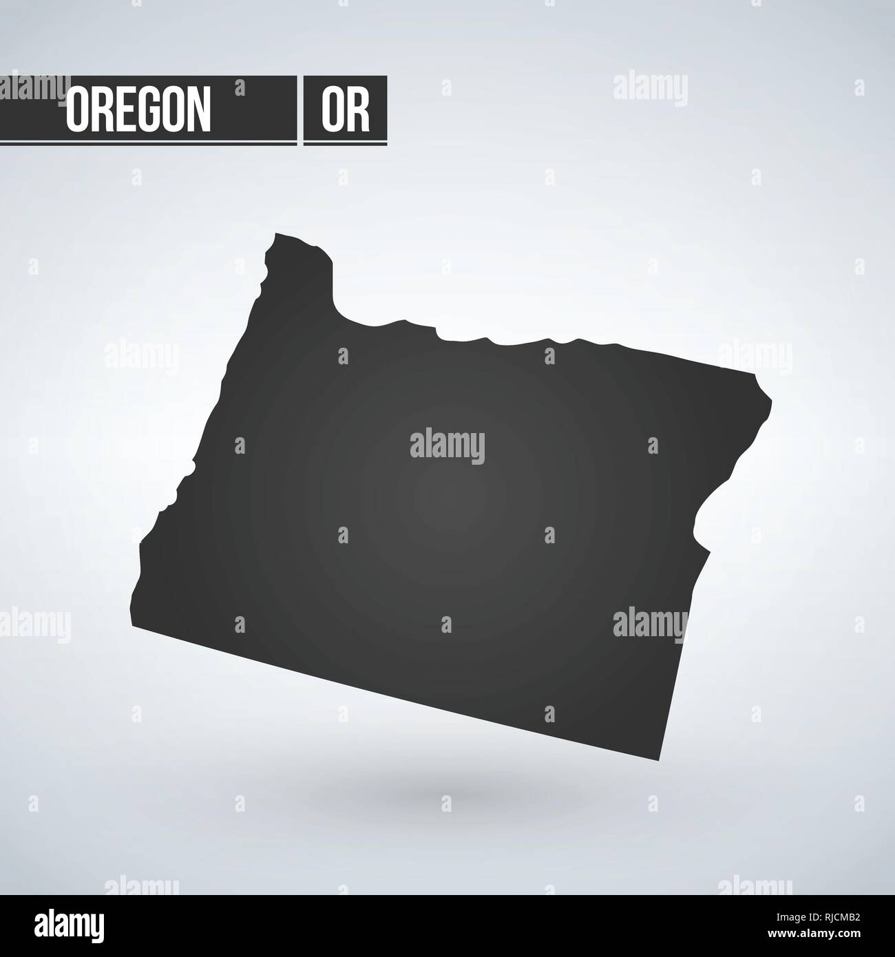 Vector map Oregon. Isolated vector Illustration. Black on White ...