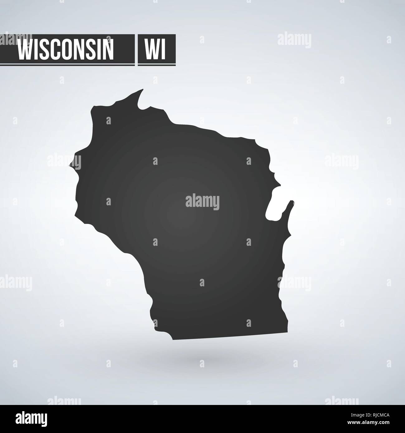 Wisconsin State vector map silhouette isolated on white background ...