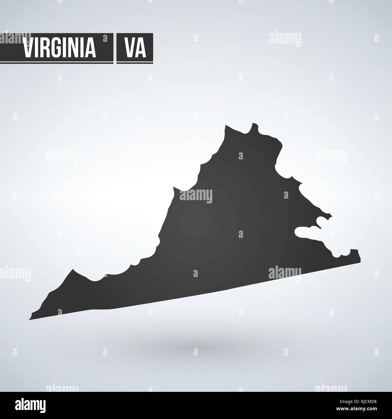 Virginia vector map silhouette isolated on white background. High ...