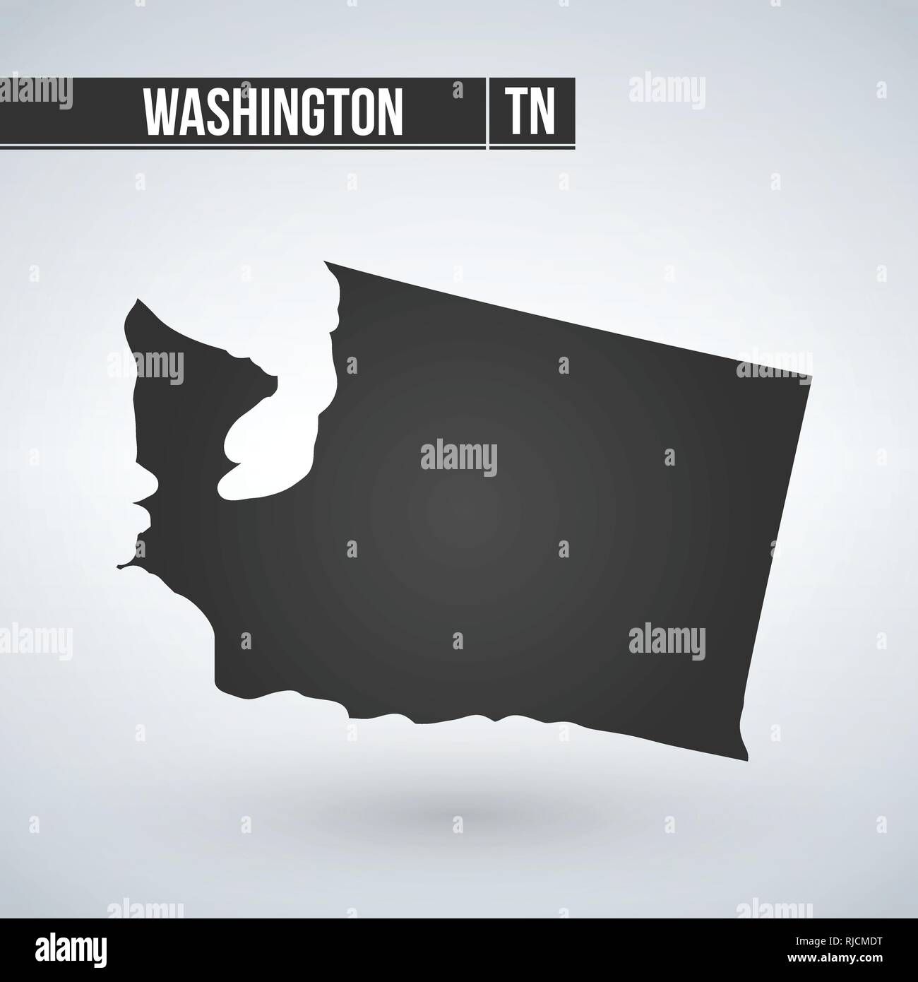 Map of the U.S. state of Washington on a white background Stock Vector ...