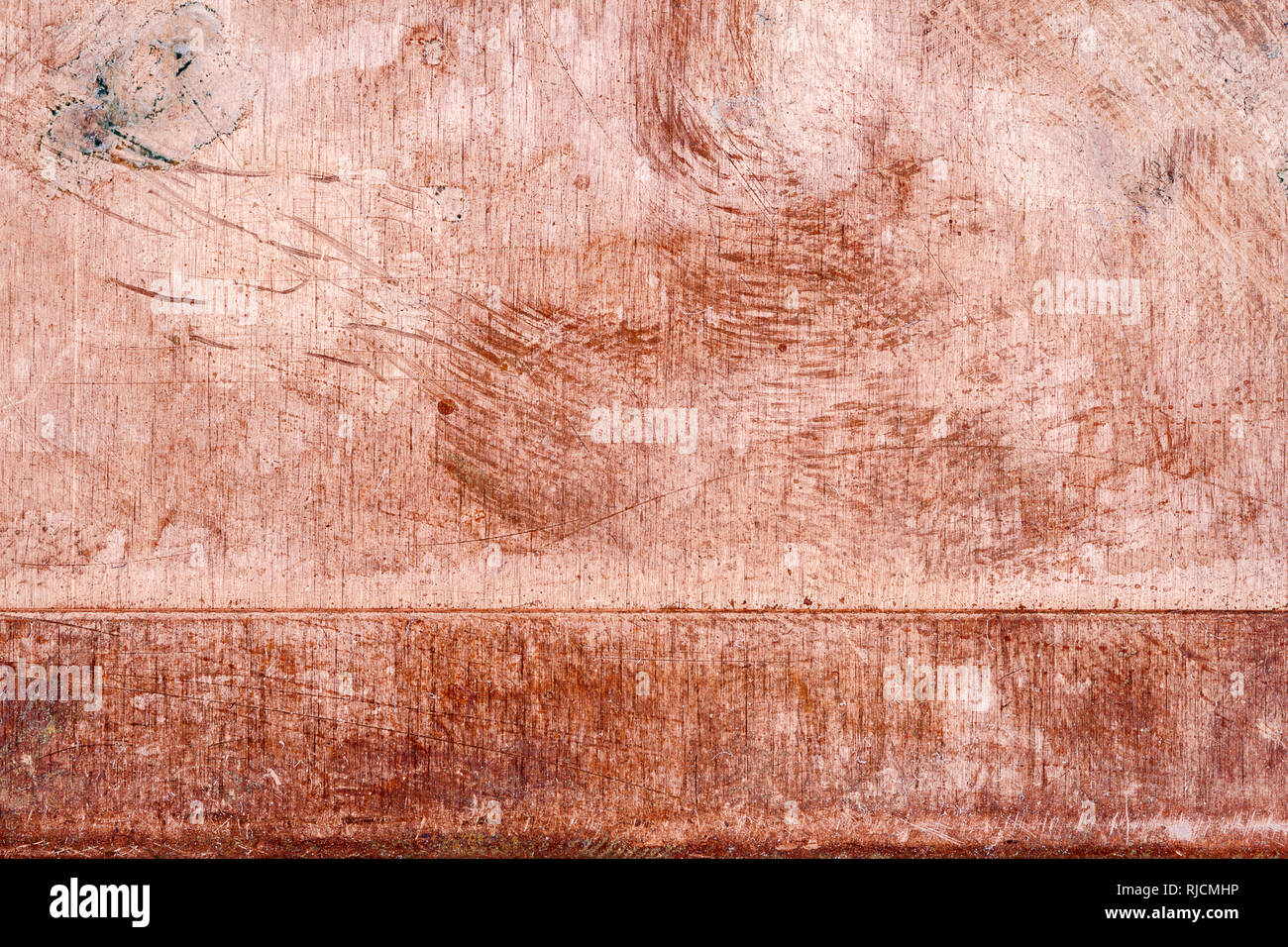 Scratched dirty dusty copper plate texture, old metal background ...