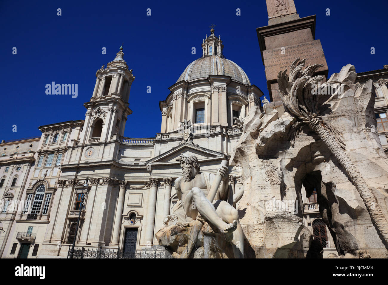 river-god Ganges at Fountain of the Four Rivers, Fontana dei Quattro ...