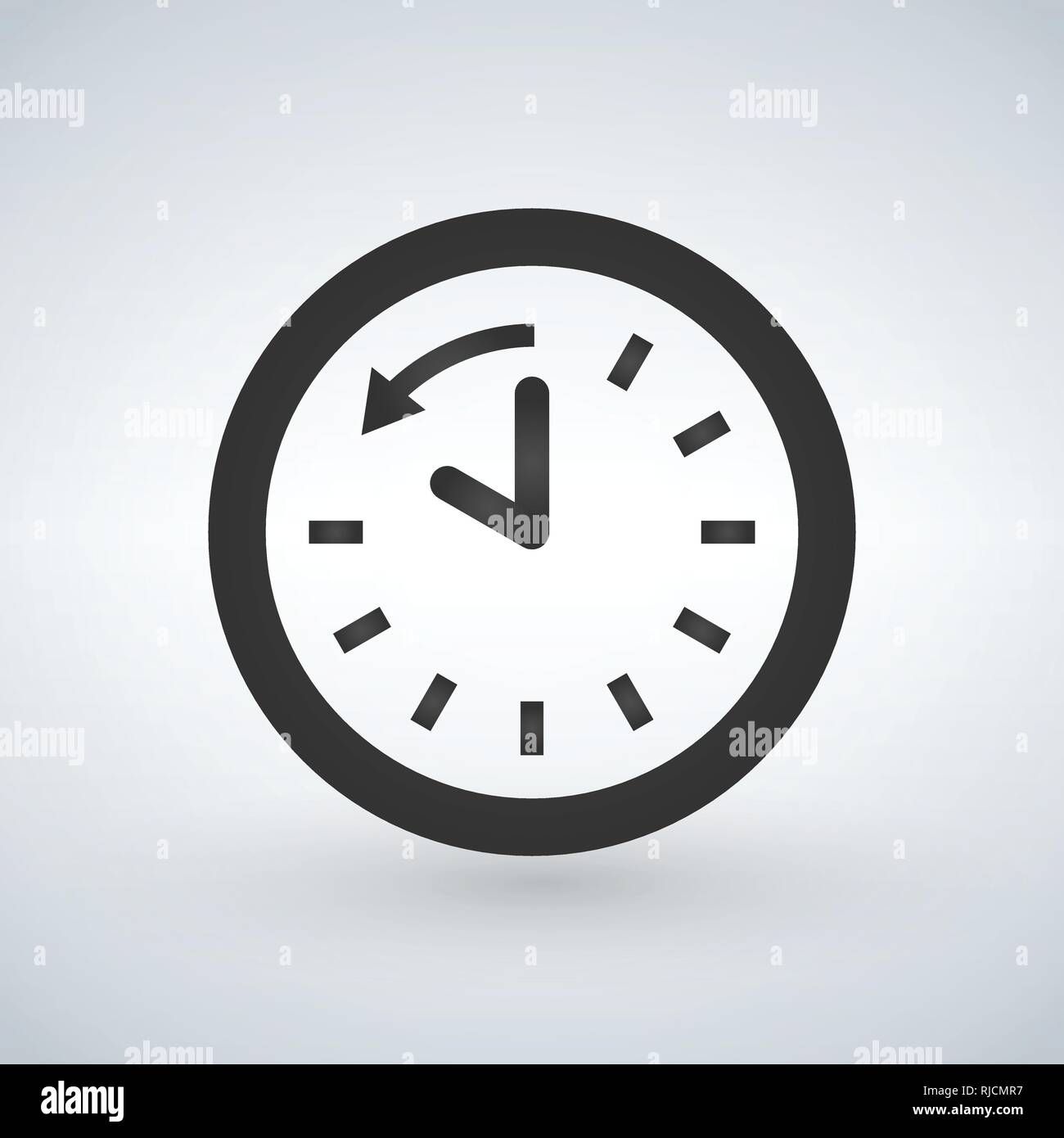 Back arrow around clock glyph icon. Counterclockwise. Reschedule ...