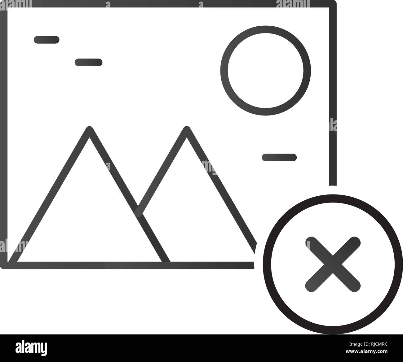 line delete or remove photo Icon, vector illustration isolated on white ...