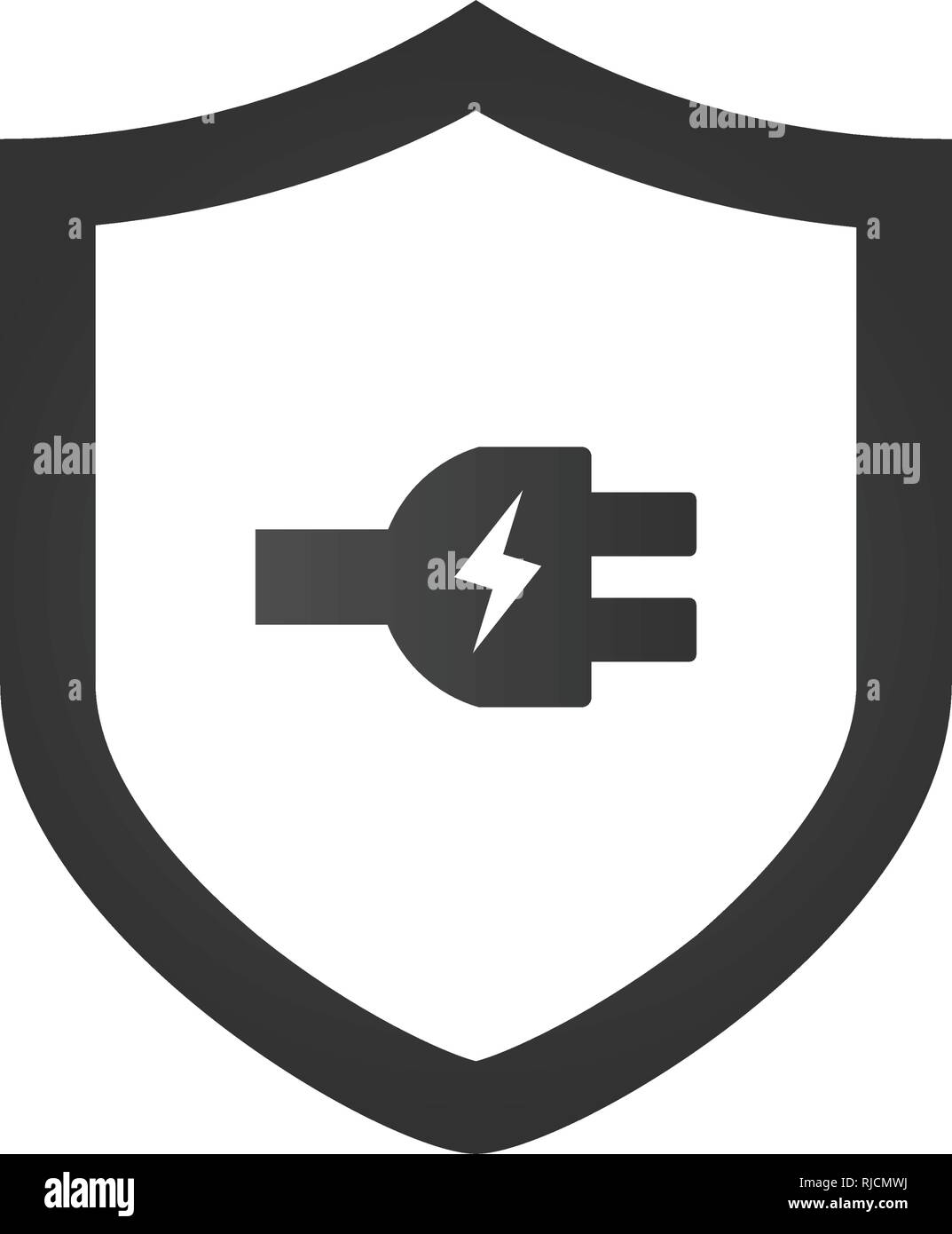 Electric Shield Icon Logo Design Element with charging device plug ...