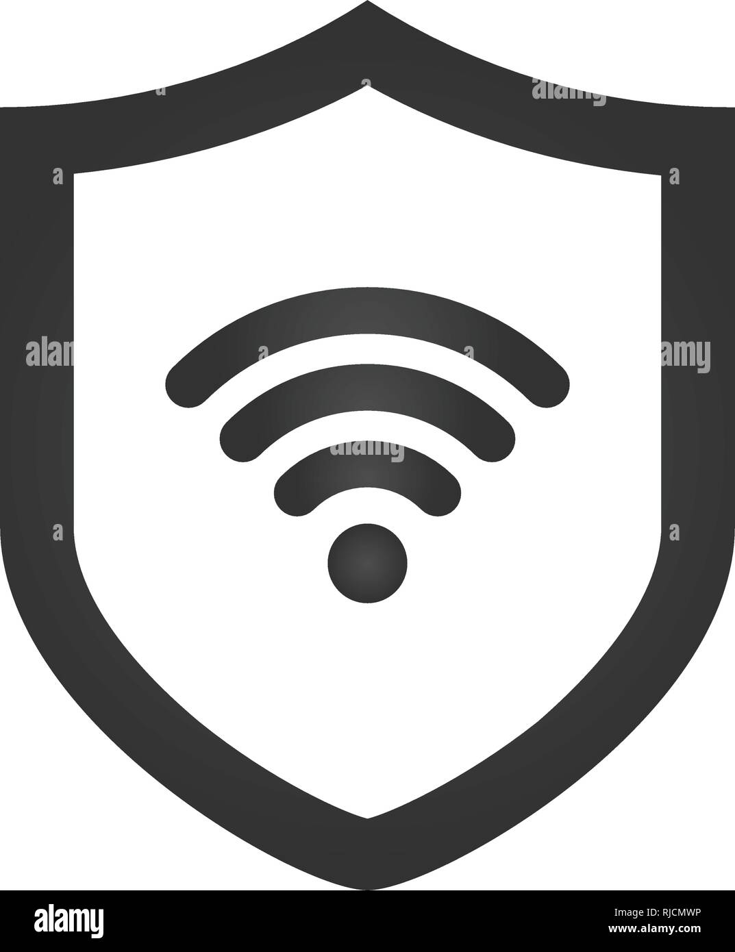 Shield icon. WiFi sign. Vector illustration. Protectoin sign. Flat ...