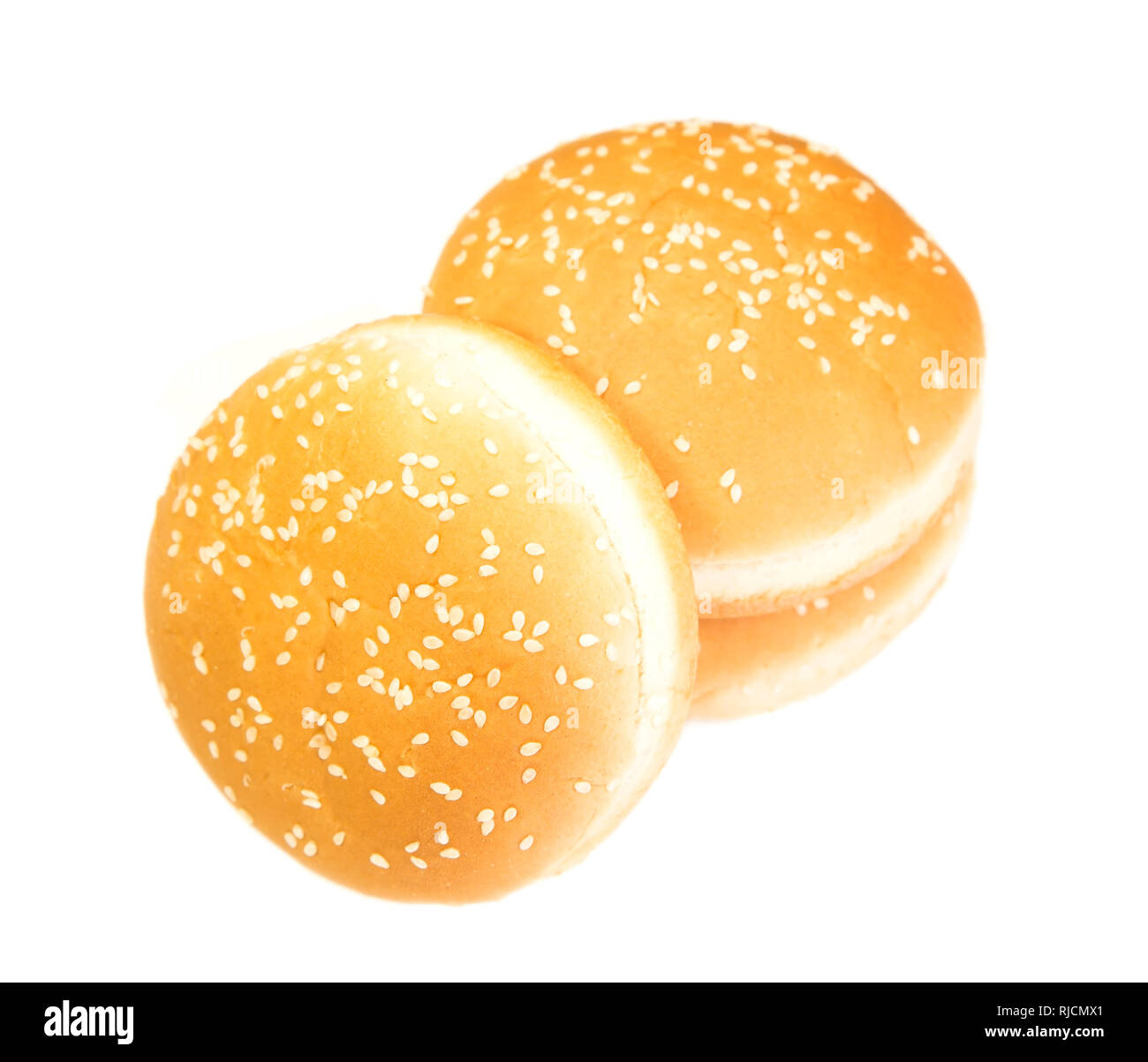 Fresh buns isolated on white background Stock Photo - Alamy