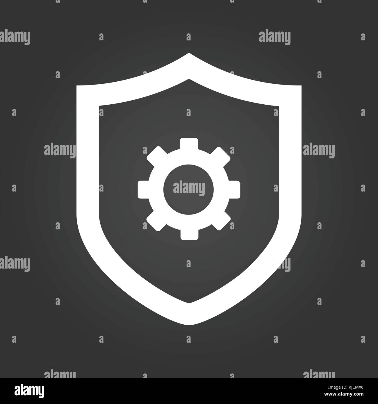 Shield with Gear, protect product concept, simple design, Isolated on ...