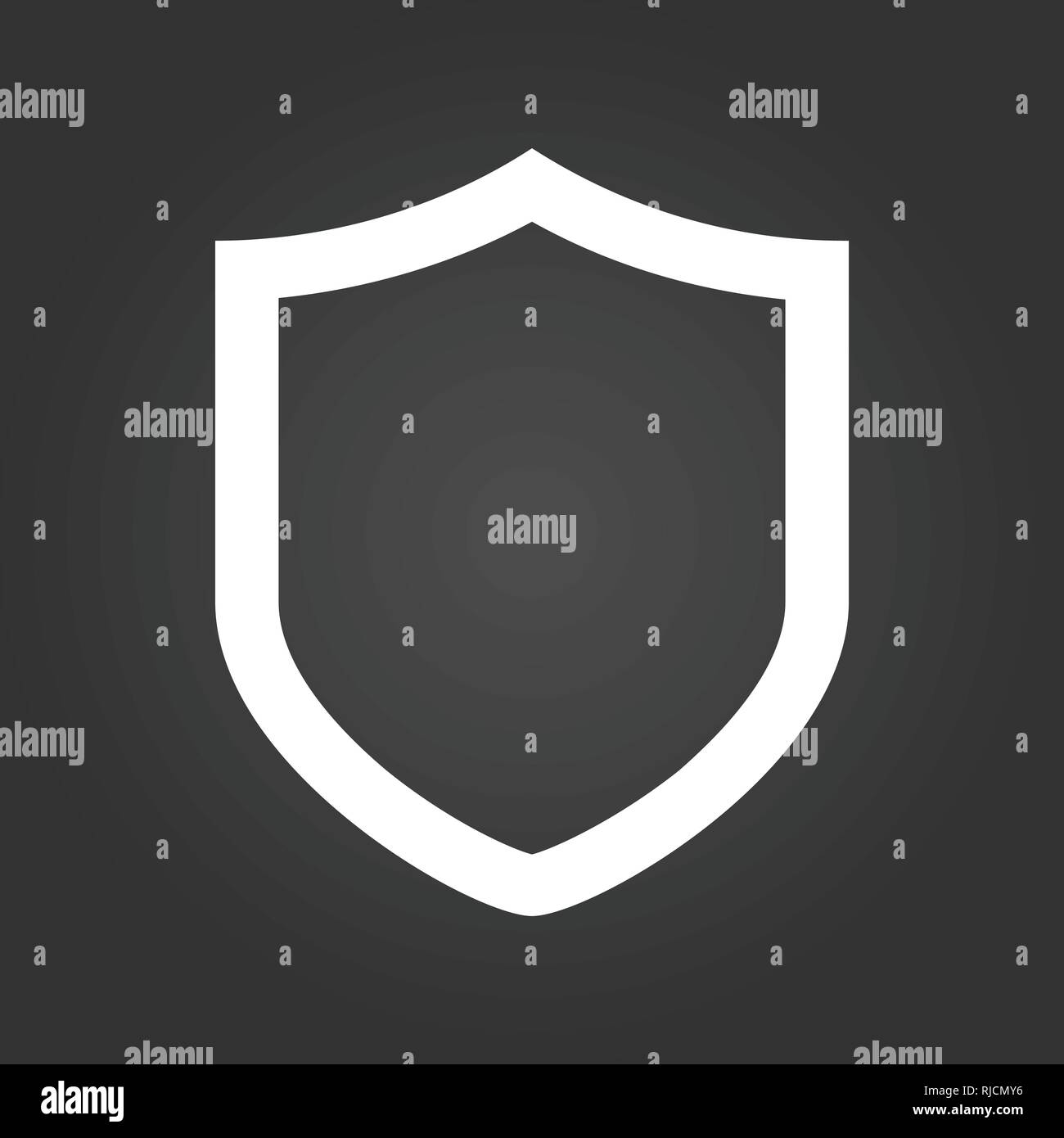 Shield Icon in trendy flat style isolated on black background. Shield ...