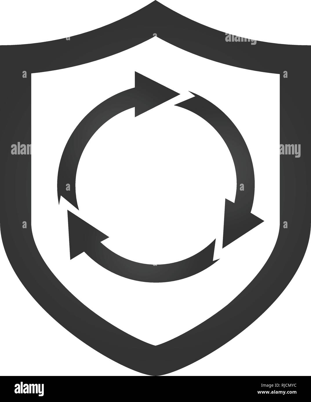 shield security concept with circle arrows, v ector illustration ...