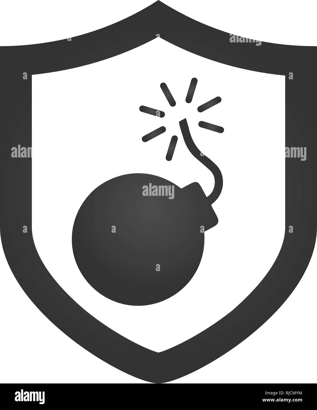 shield and bomb, security concept. vector illustration Stock Vector ...