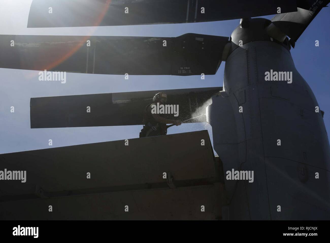 PACIFIC OCEAN – Lance Cpl. Karl Magat, a flight line mechanic with the ...