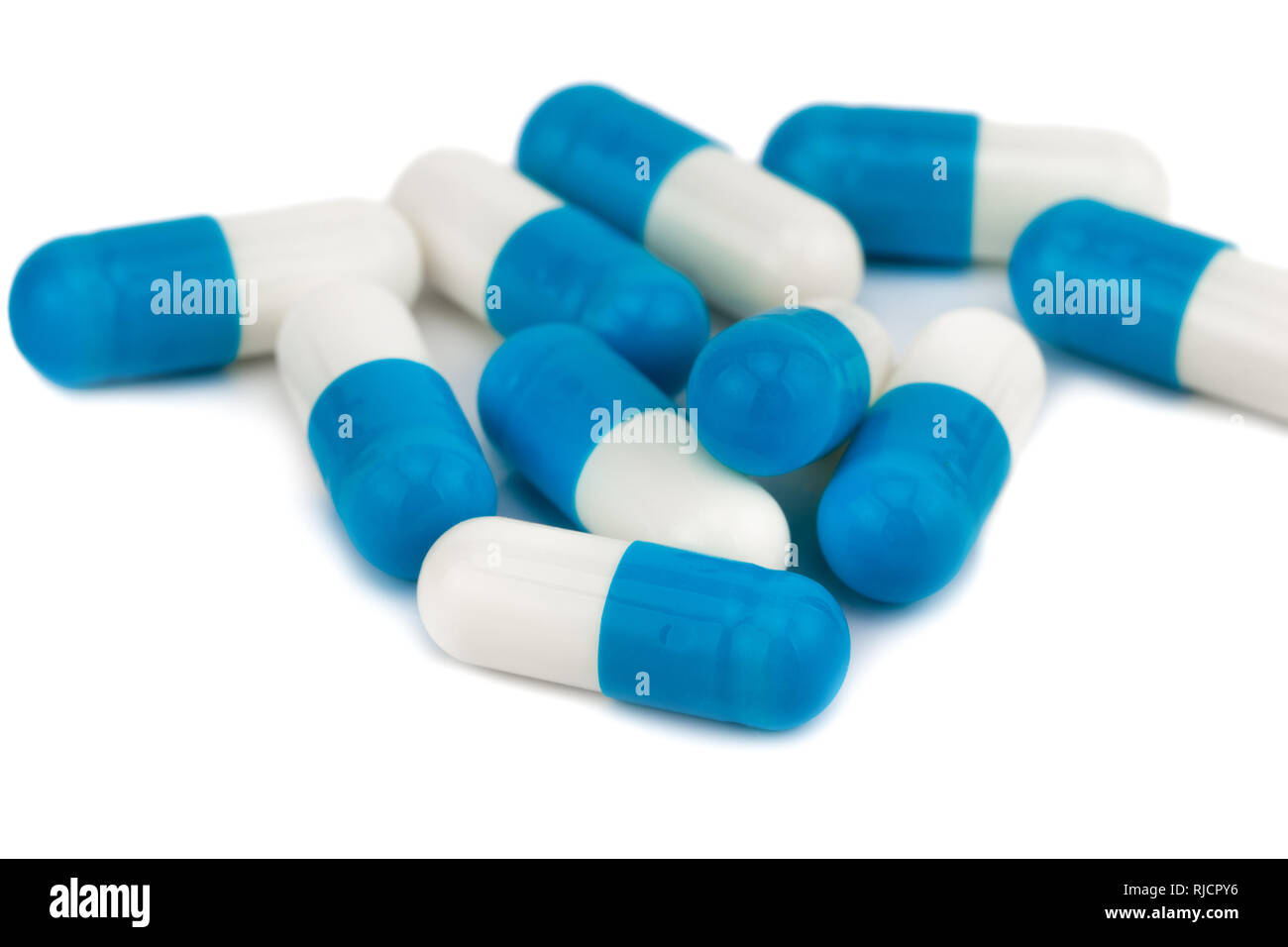 pills capsules isolated on white background. With clipping path Stock ...