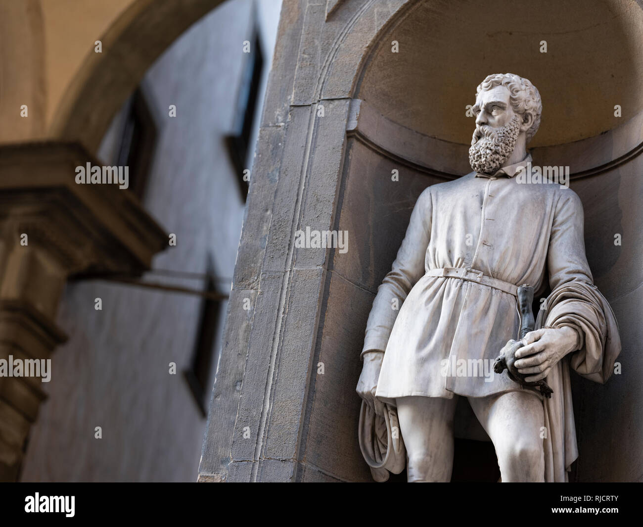 Statue of Benvenuto Cellini Italian goldsmith, sculptor, draftsman ...
