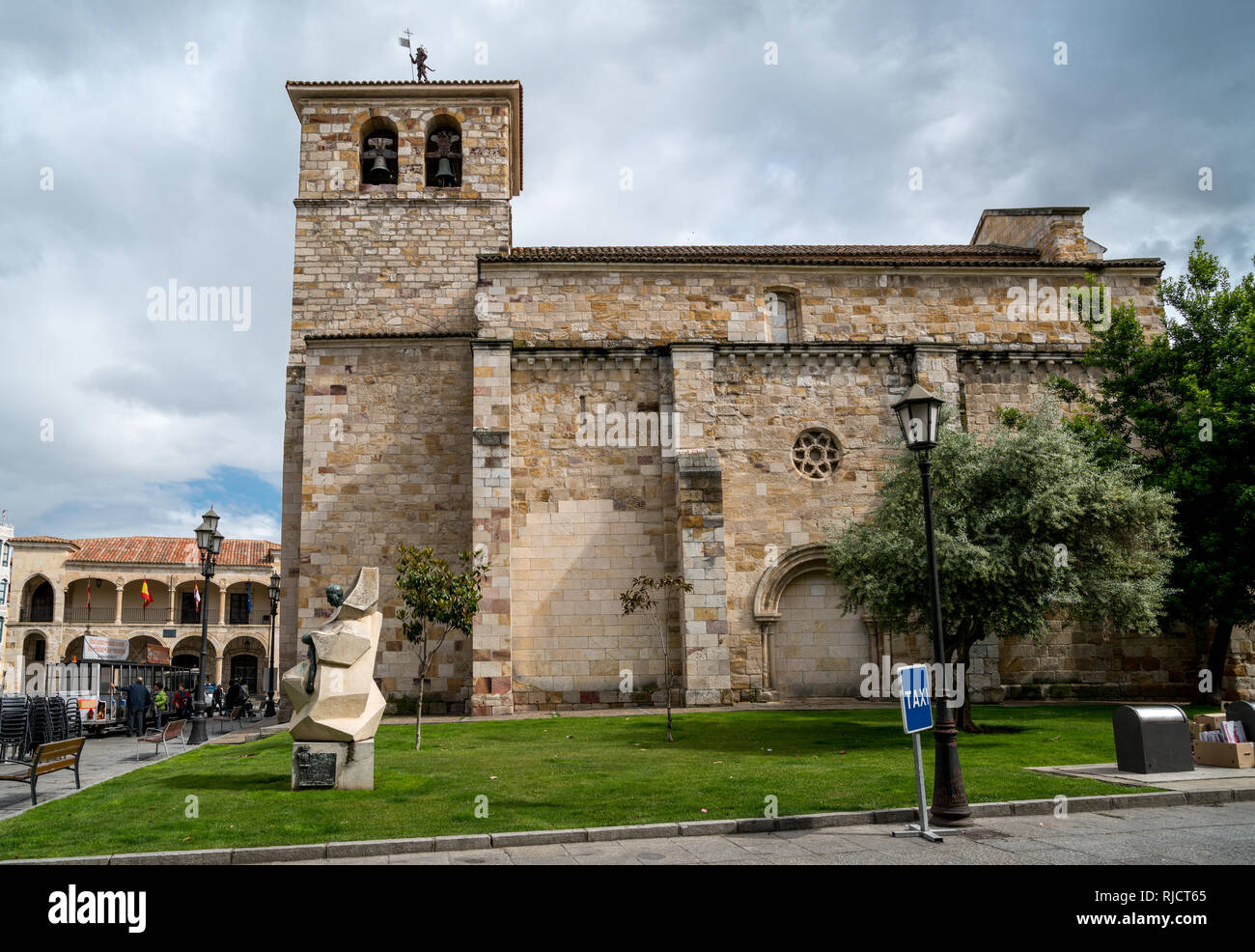 Church San Juan Bautista at Plaza Mayor in Zamora, Castile and Leon ...