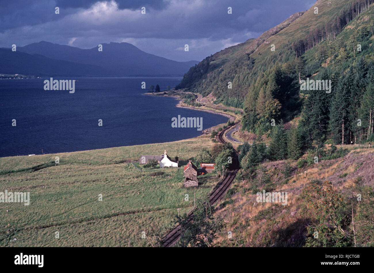 Kyle of Lochalsh Line on Loch Carron, North West Coast of Scotland ...