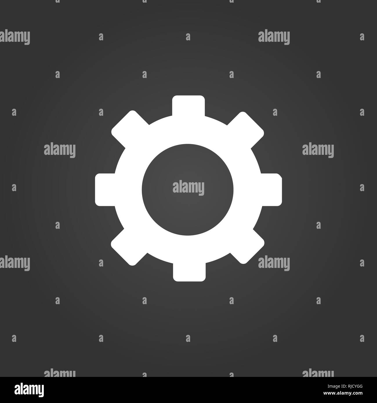 gear Icon . Simple flat symbol. Perfect White pictogram illustration on ...