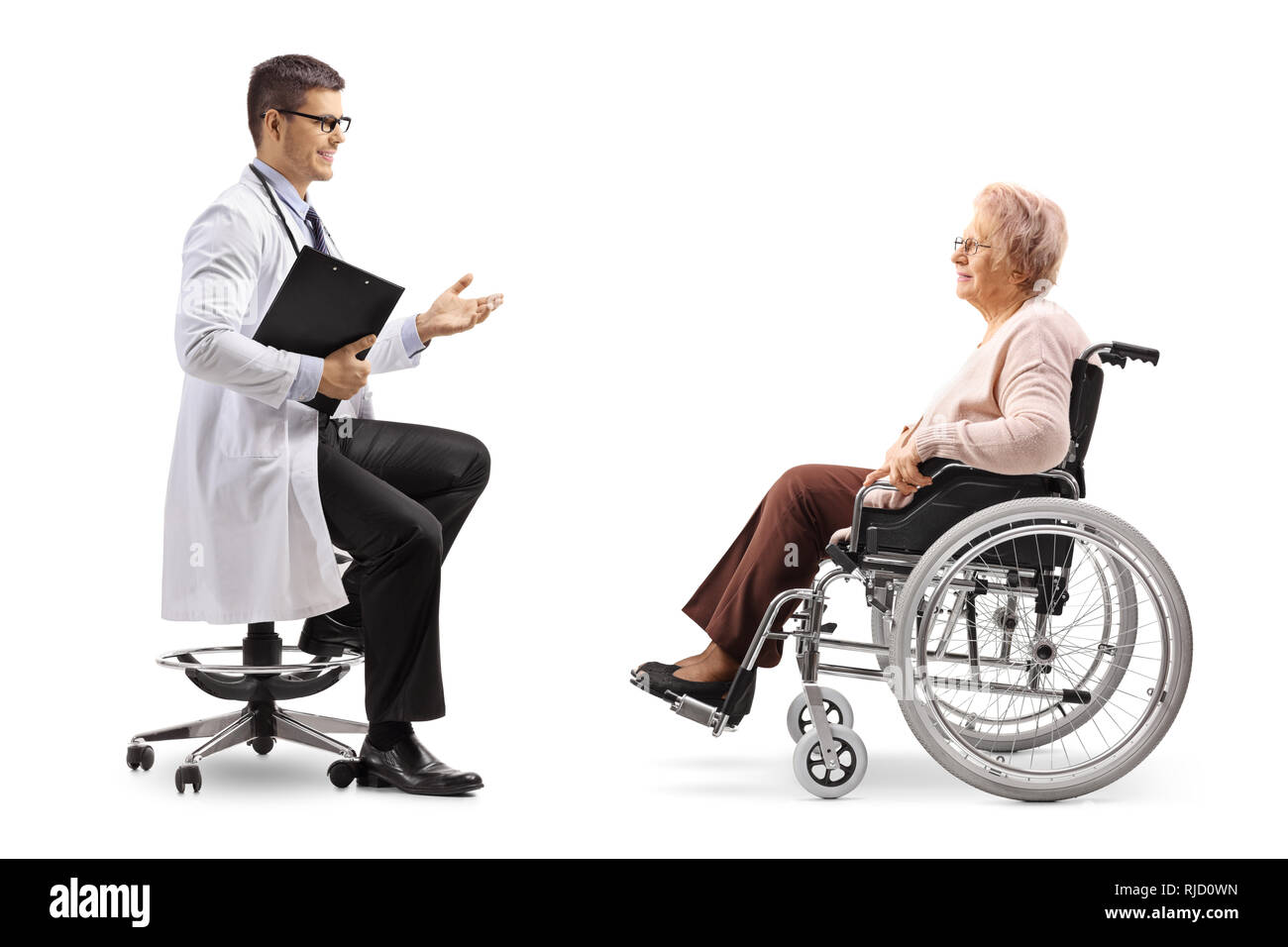 Patient discussing doctor on Cut Out Stock Images & Pictures - Alamy