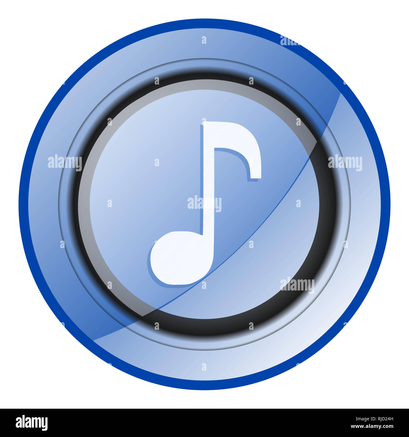 White Music Note On Blue Background