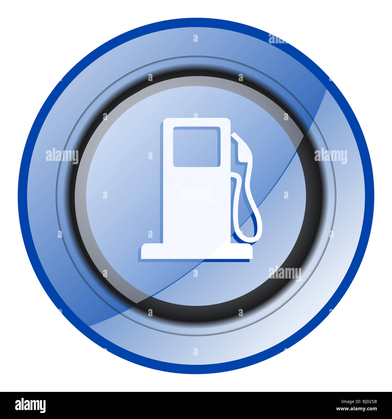 Petrol round blue glossy web design icon isolated on white background ...