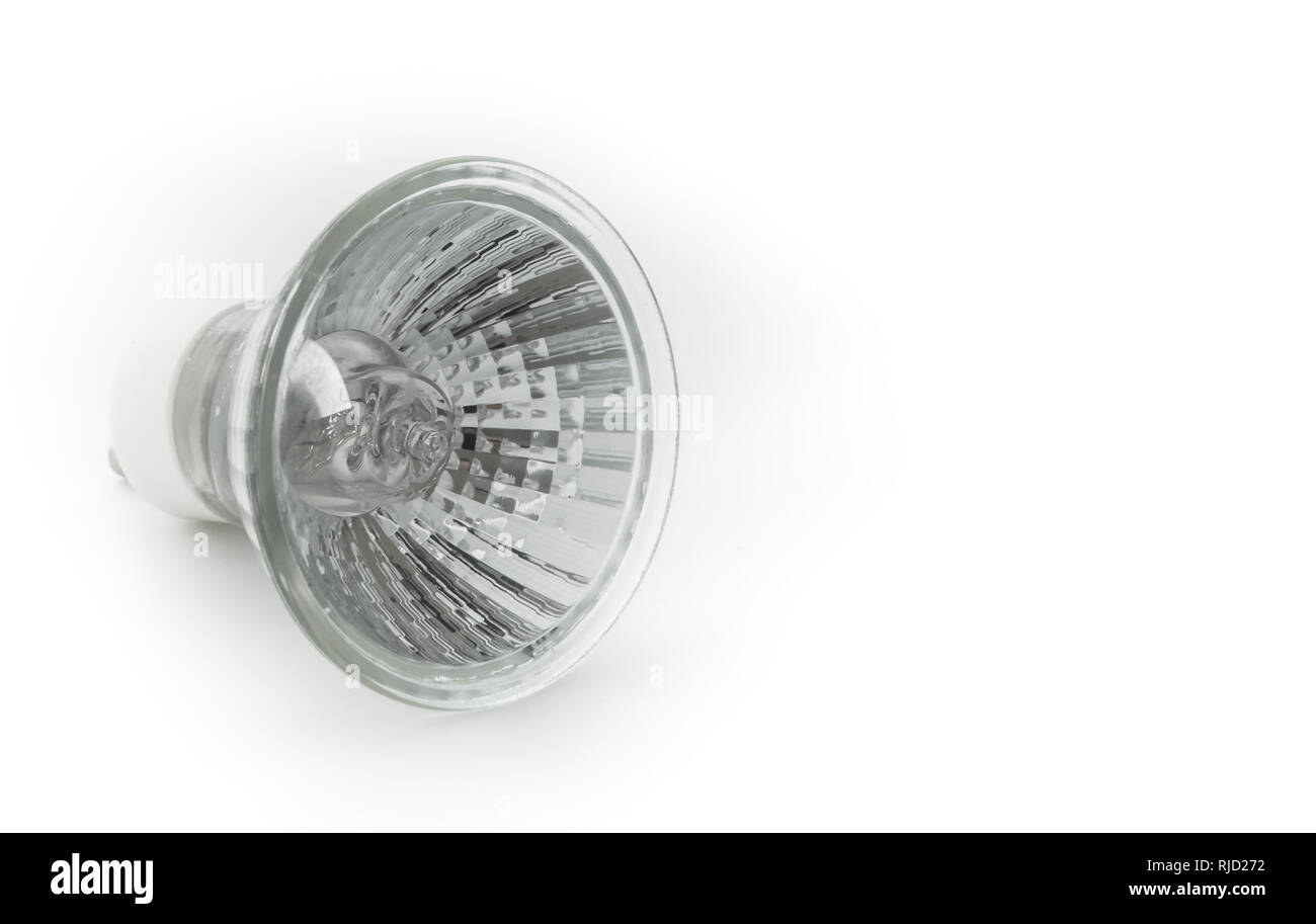 Halogen light bulb isolated on white background Stock Photo - Alamy