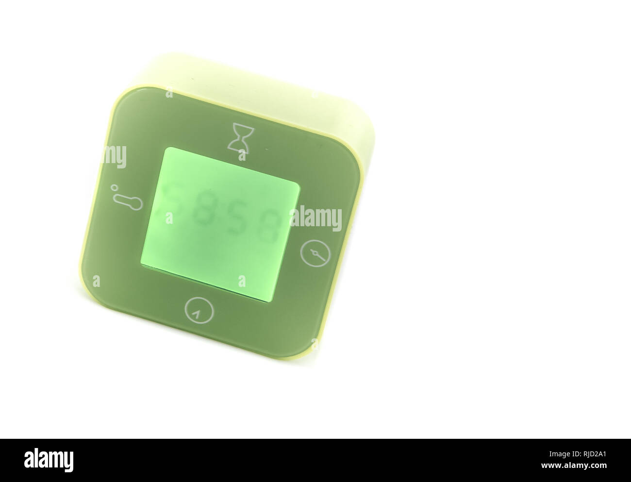 Digital alarm clock isolated on white background Stock Photo - Alamy