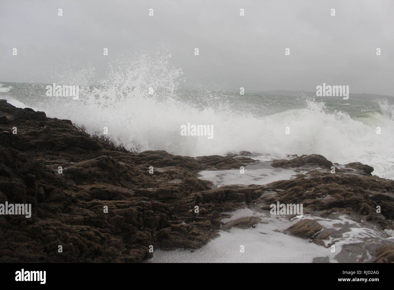 Cornish Rocks and waves 3 Stock Photo - Alamy