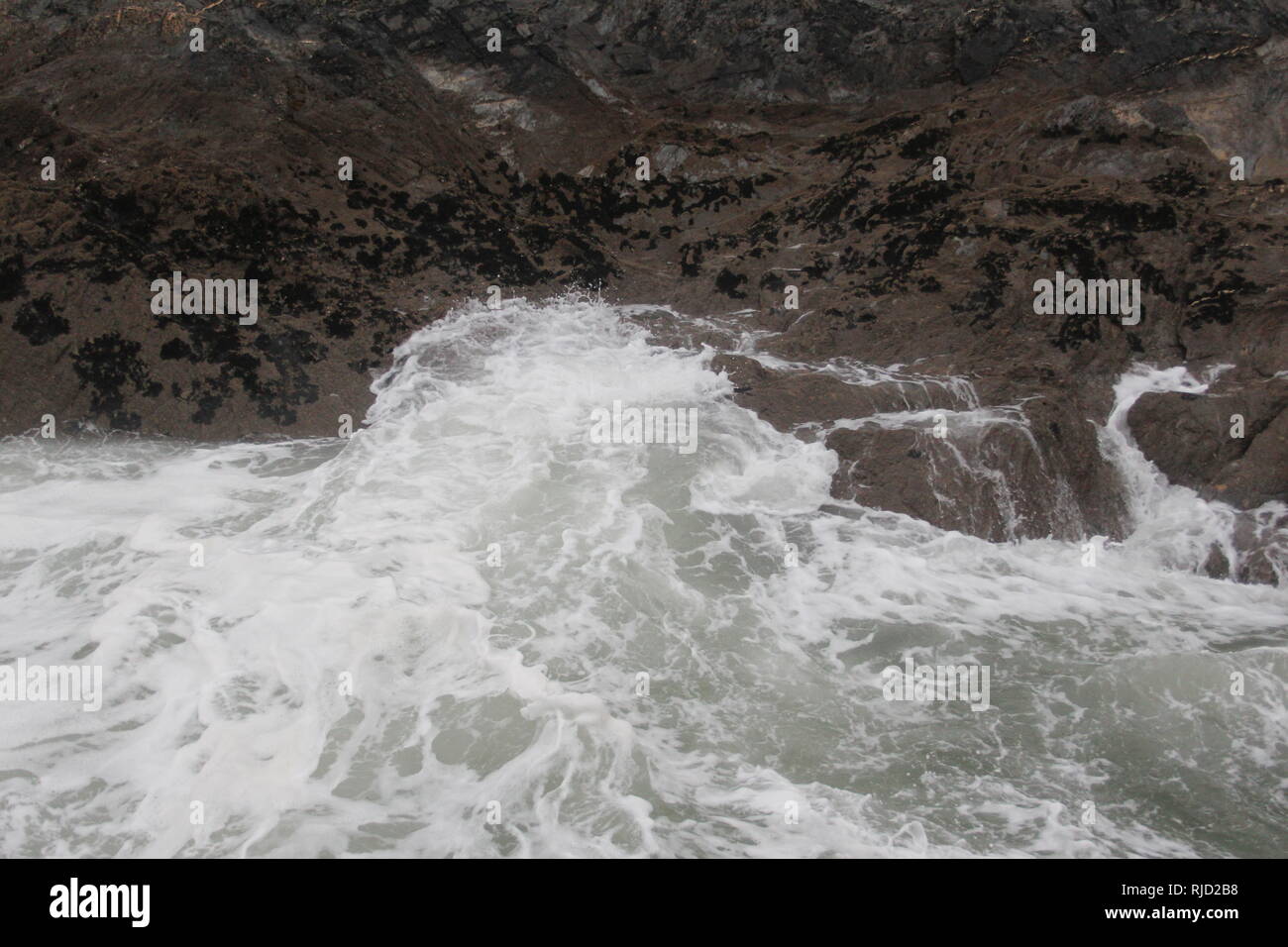 Cornish Rocks and waves 2 Stock Photo - Alamy