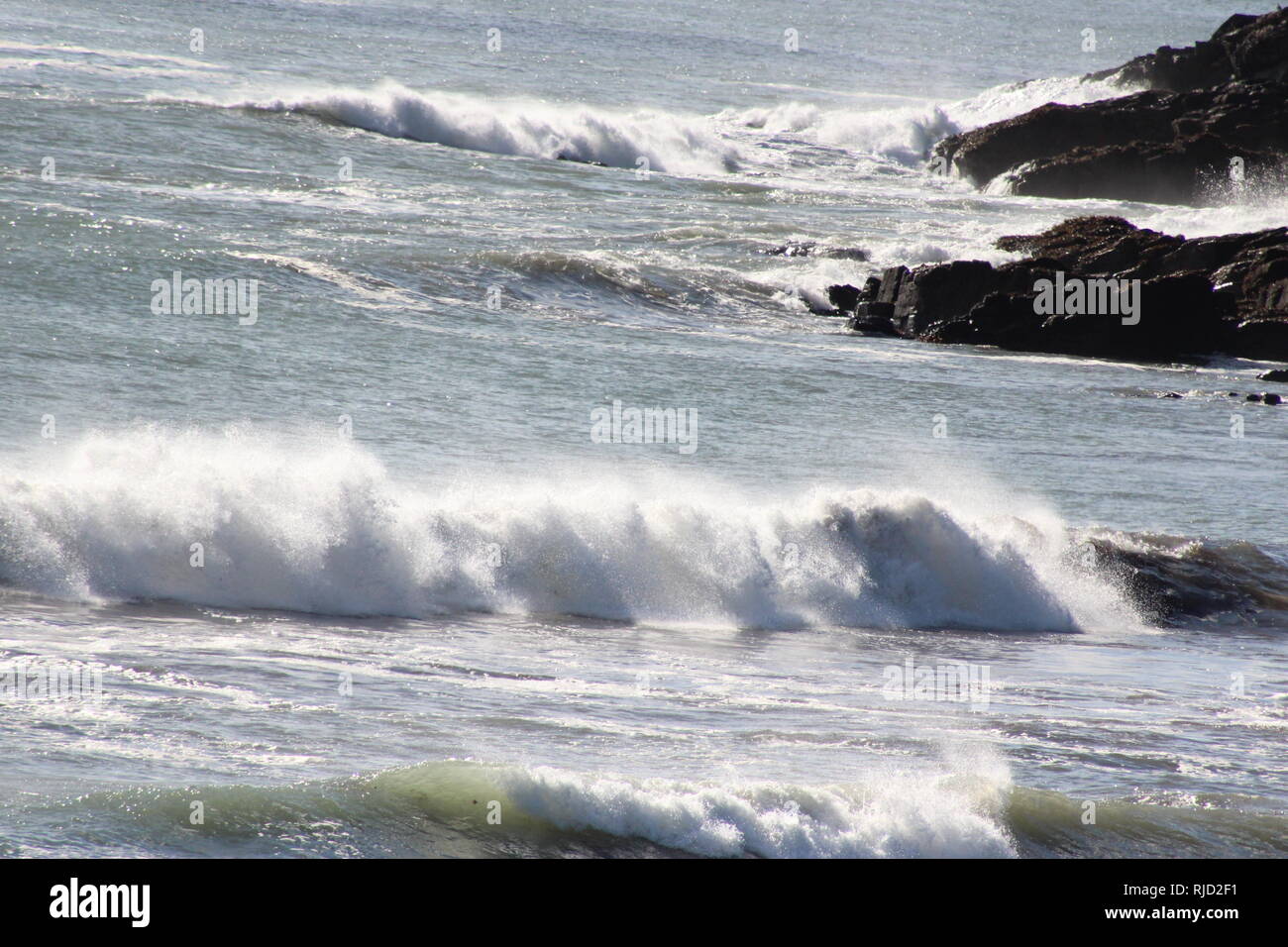 Cornish Rocks and waves 1 Stock Photo - Alamy