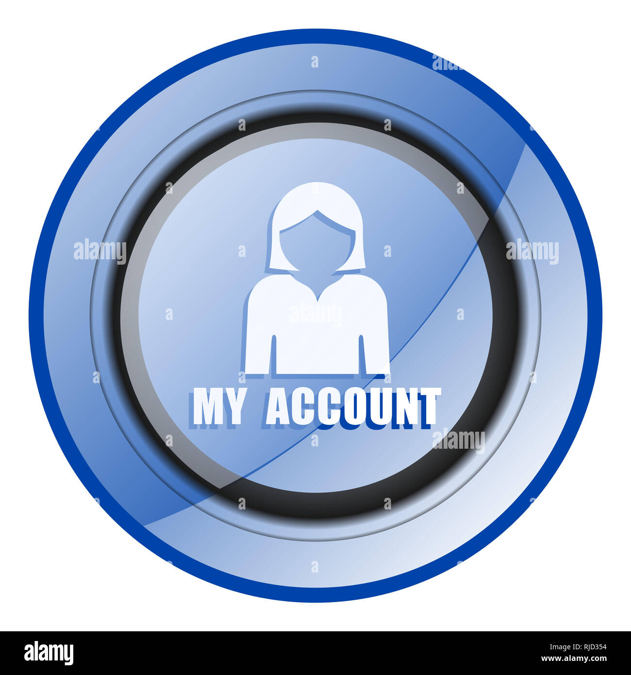 My account round blue glossy web design icon isolated on white ...