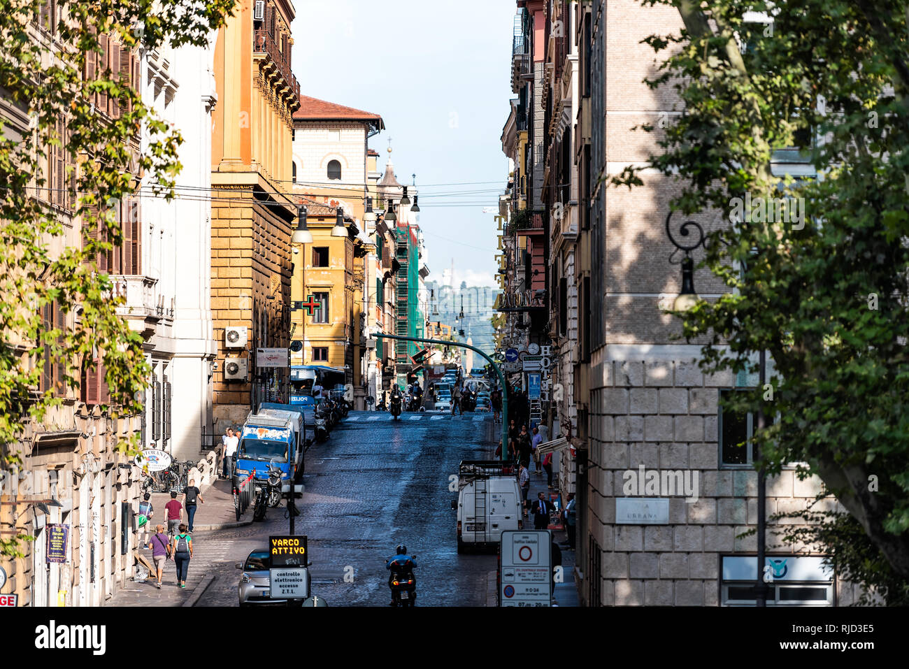 Rome, Italy - September 4, 2018: Streetscape cityscape of city town ...