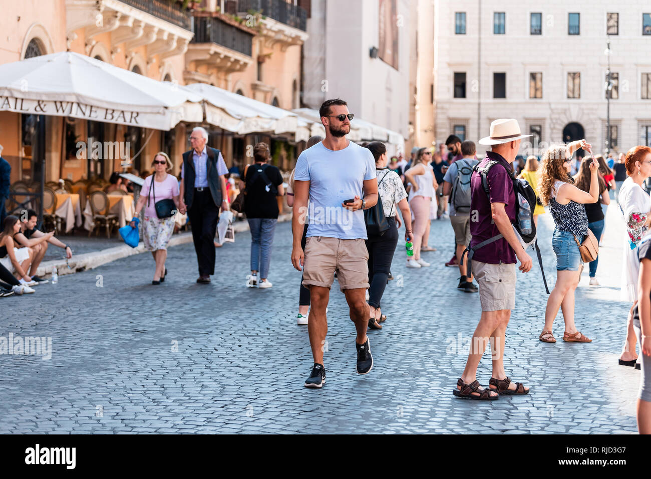 Rome, Italy - September 4, 2018: Historic city on summer day and many ...