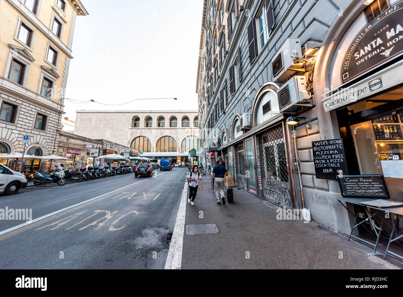 Rome, Italy - September 5, 2018: Italian street outside in historic ...