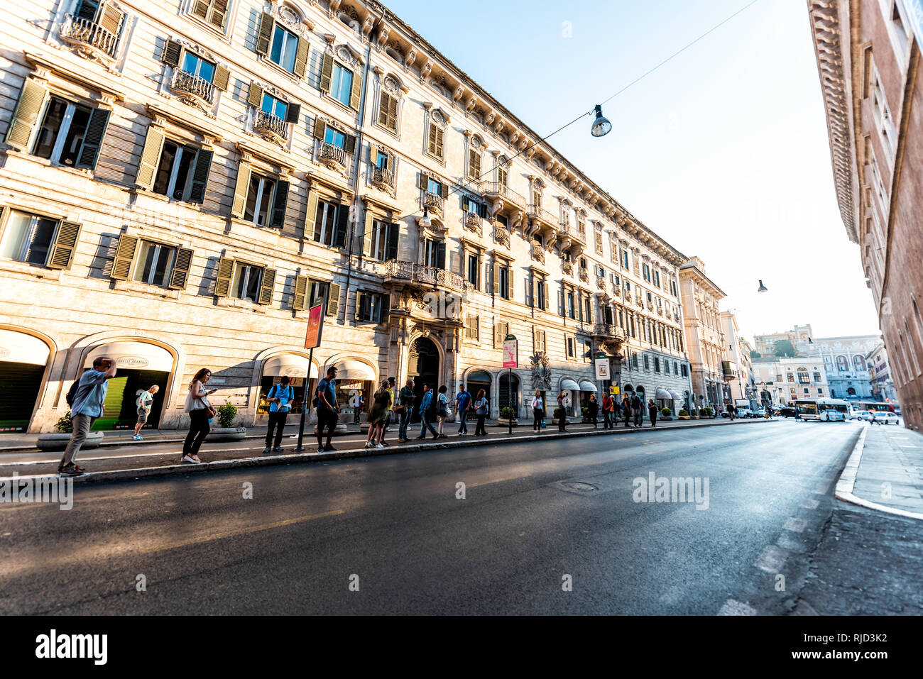 Rome, Italy - September 5, 2018: Italian street outside in historic ...