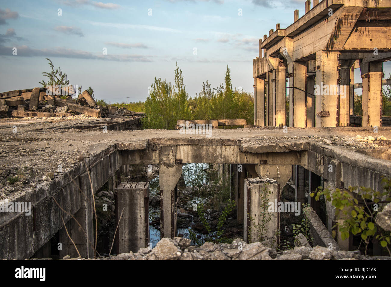 Some buildings in ruine scene Stock Photo - Alamy