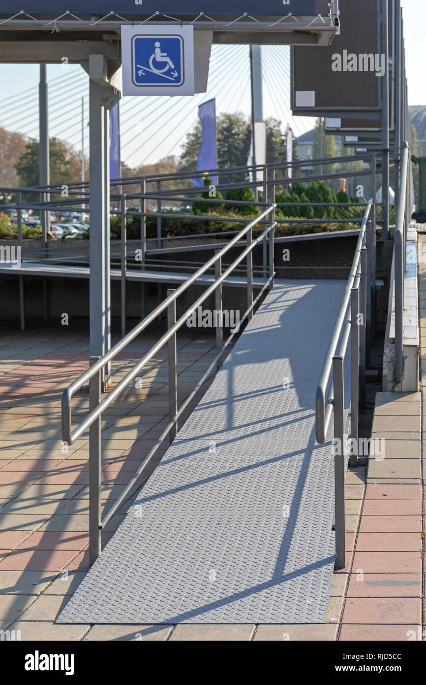 External Disabled Accessible Ramp For Wheelchair User Stock Photo - Alamy