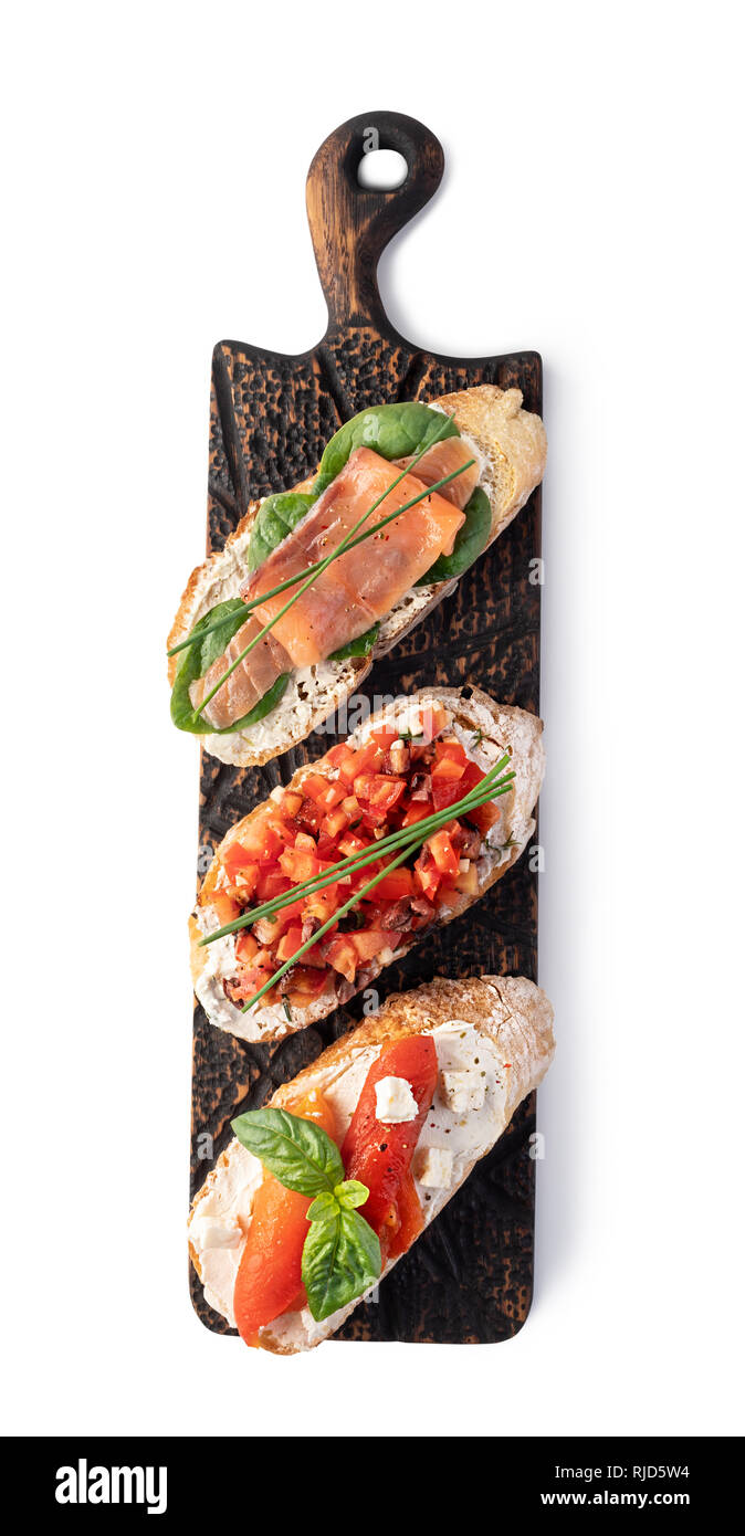 Traditional spanish tapas set on white background Stock Photo - Alamy