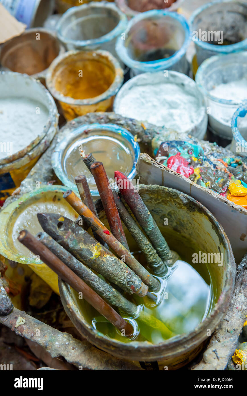 Coloring and painting equipment. Education and creative art for kid ...