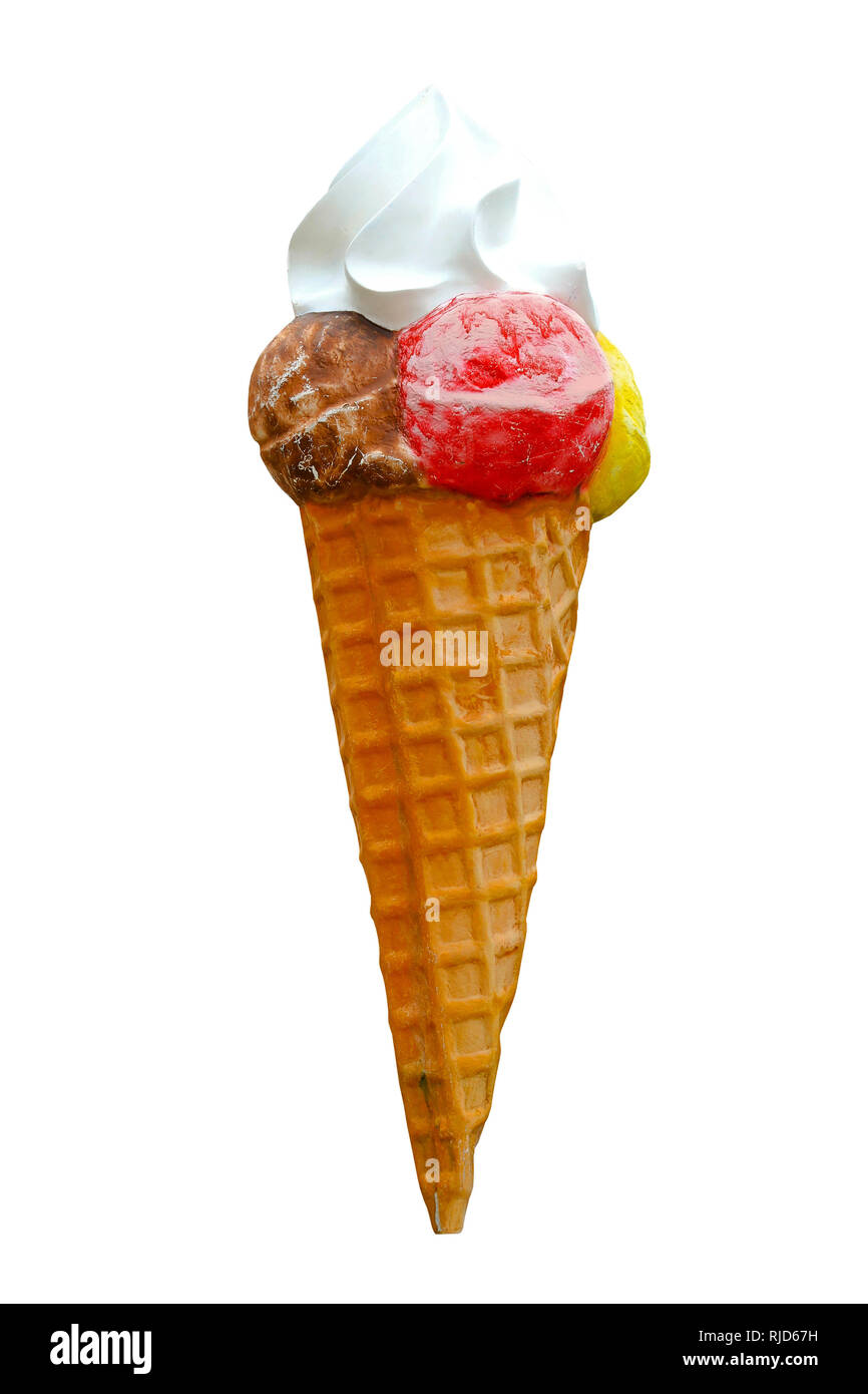 Ice cream cone isolated included clipping path Stock Photo - Alamy