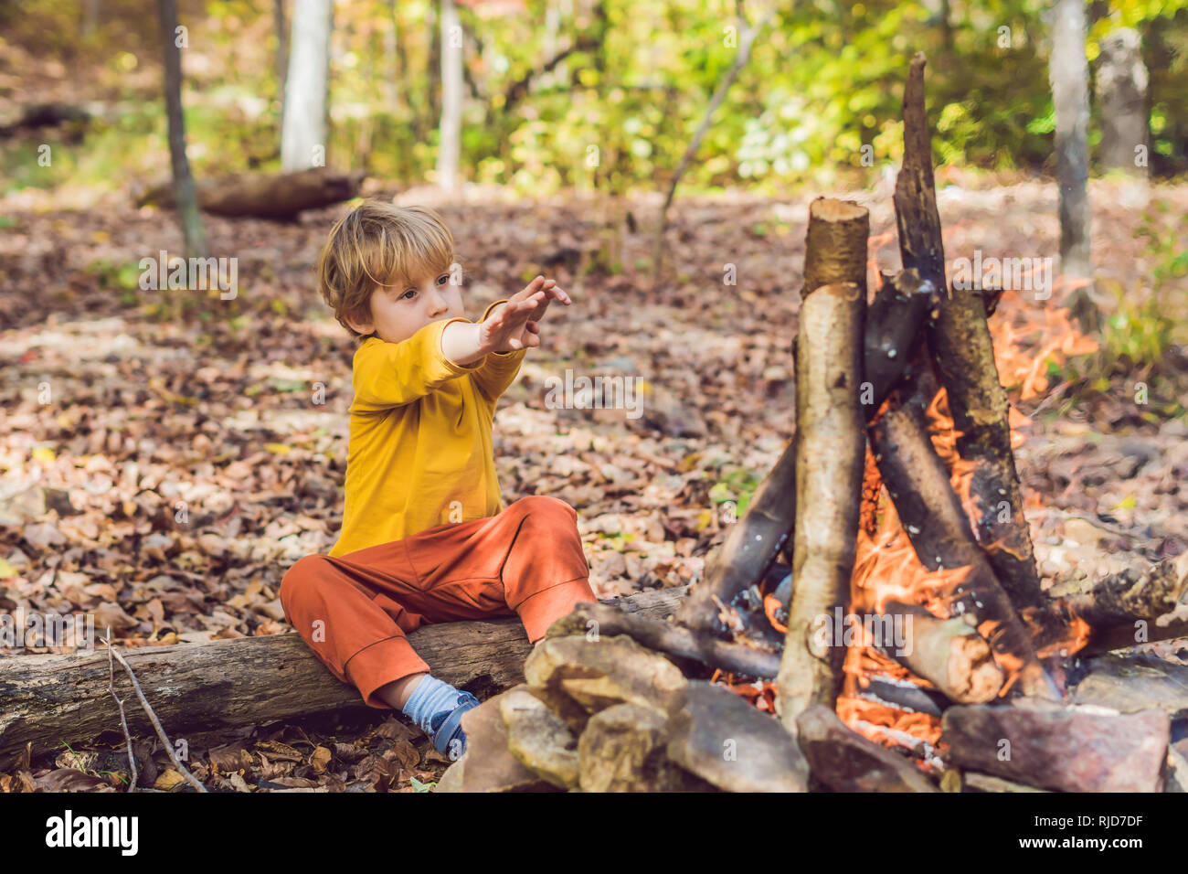 Teenagers camping bonfire hi-res stock photography and images - Alamy
