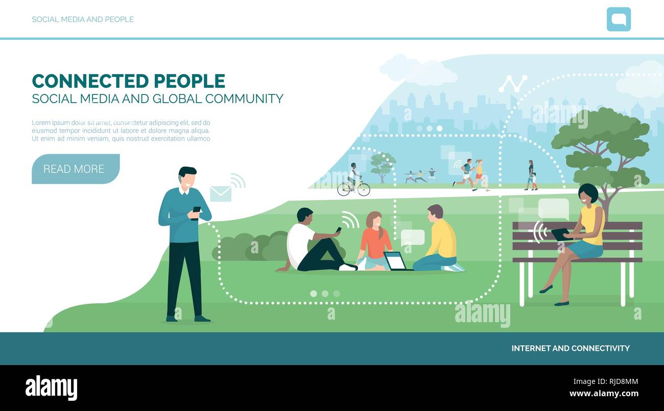 Students connectivity Stock Vector Images - Alamy