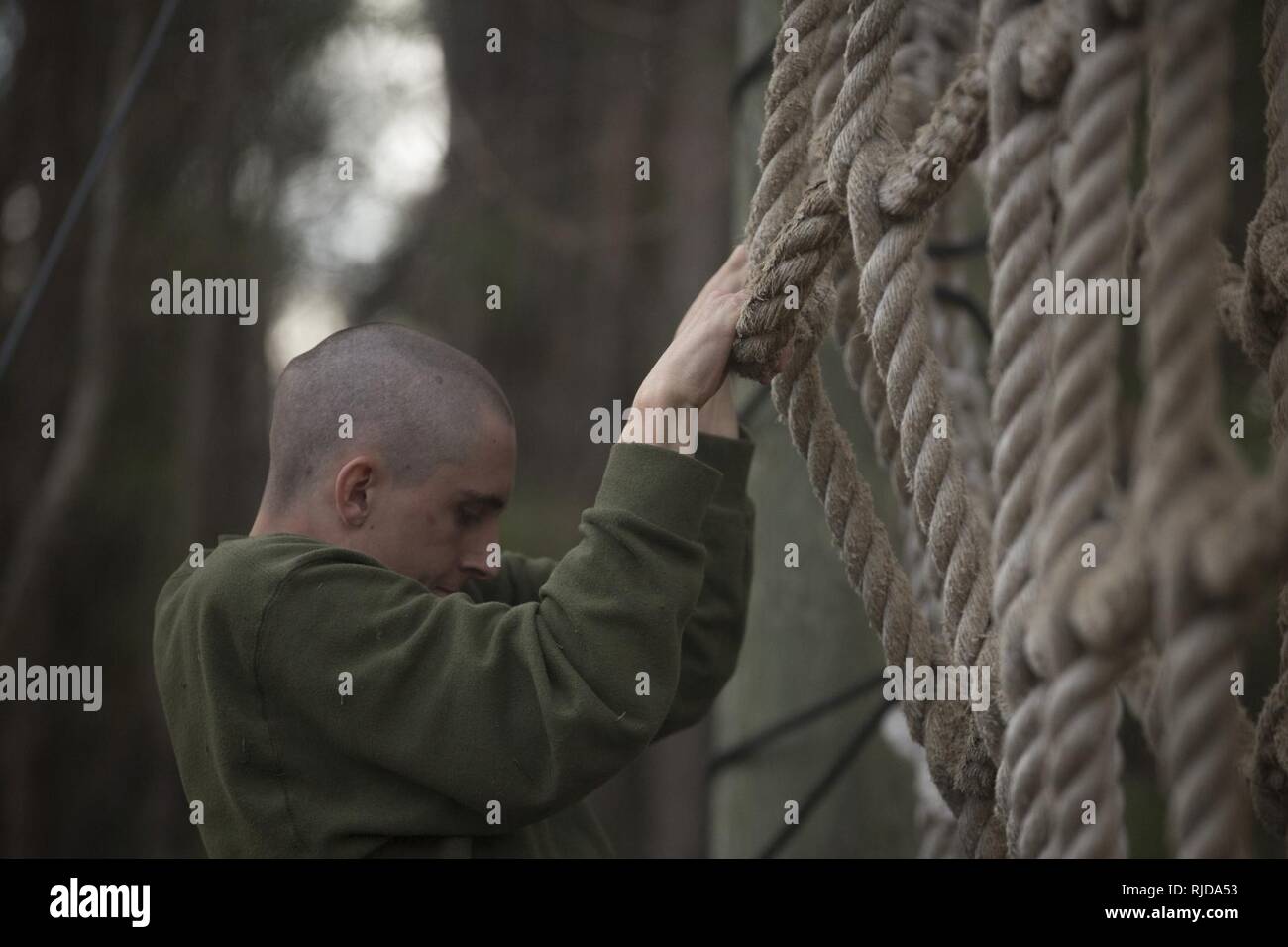 U.S. Marine Corps Rct. Aprayno Riano Spann with Platoon 1016, Alpha ...