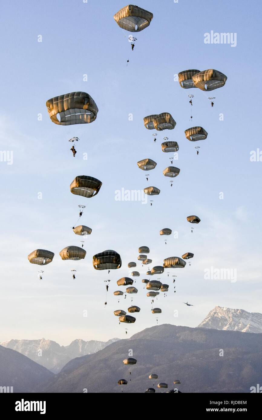 The skies of northern Italy are filled with paratroopers from the 173rd ...