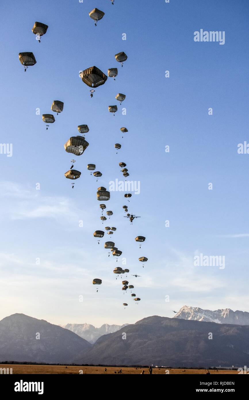 The skies of northern Italy are filled with paratroopers from the 173rd ...