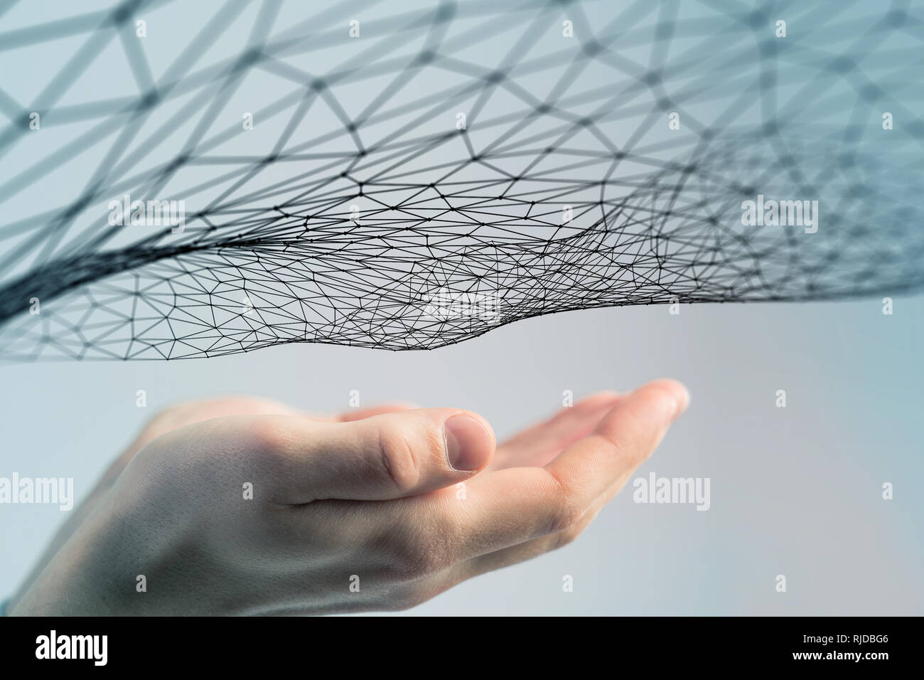 Networking and communication concept with connection grid. 3d rendering ...