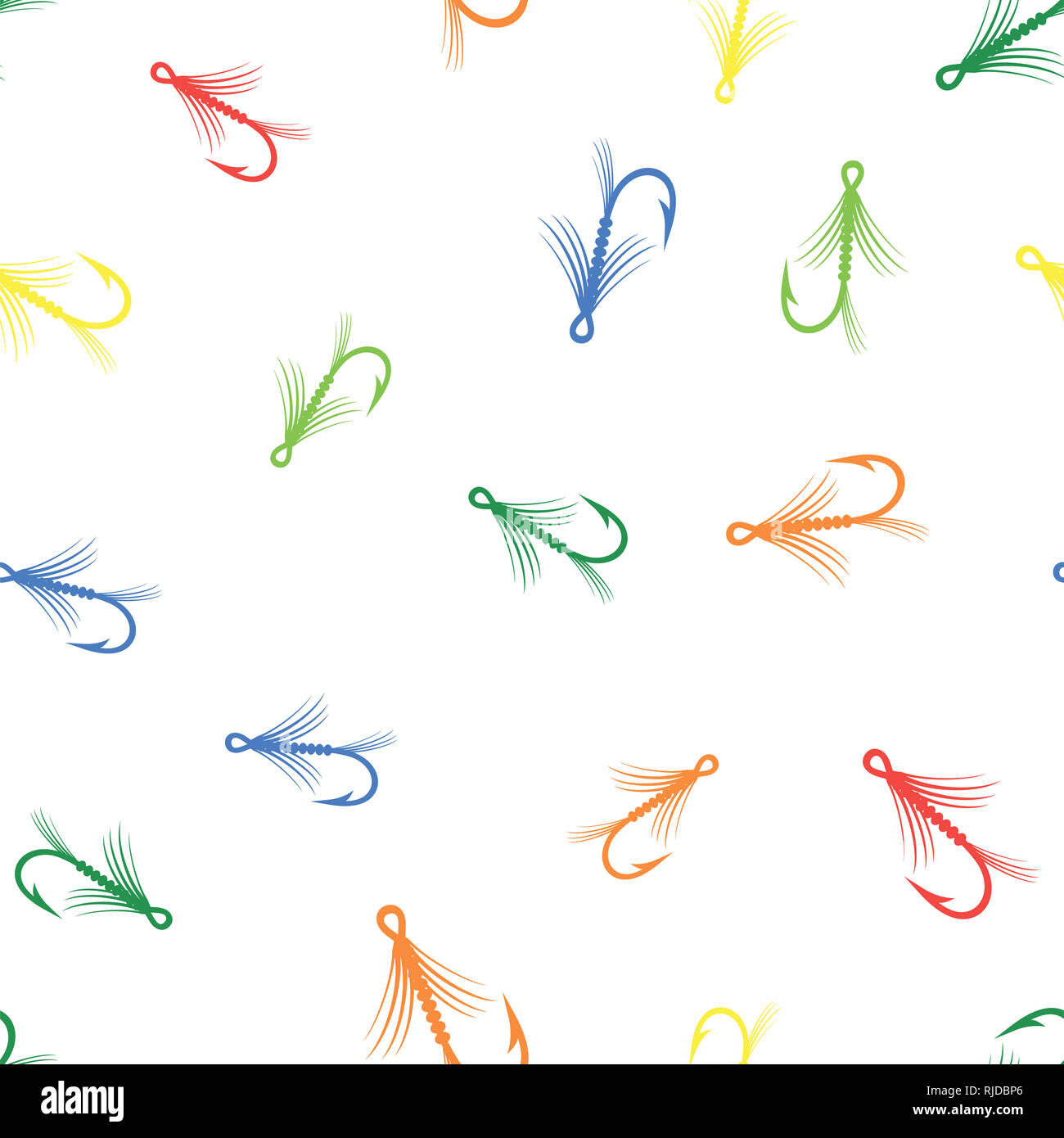 Colorful Fishing Steel Hook Seamless Pattern Stock Photo - Alamy