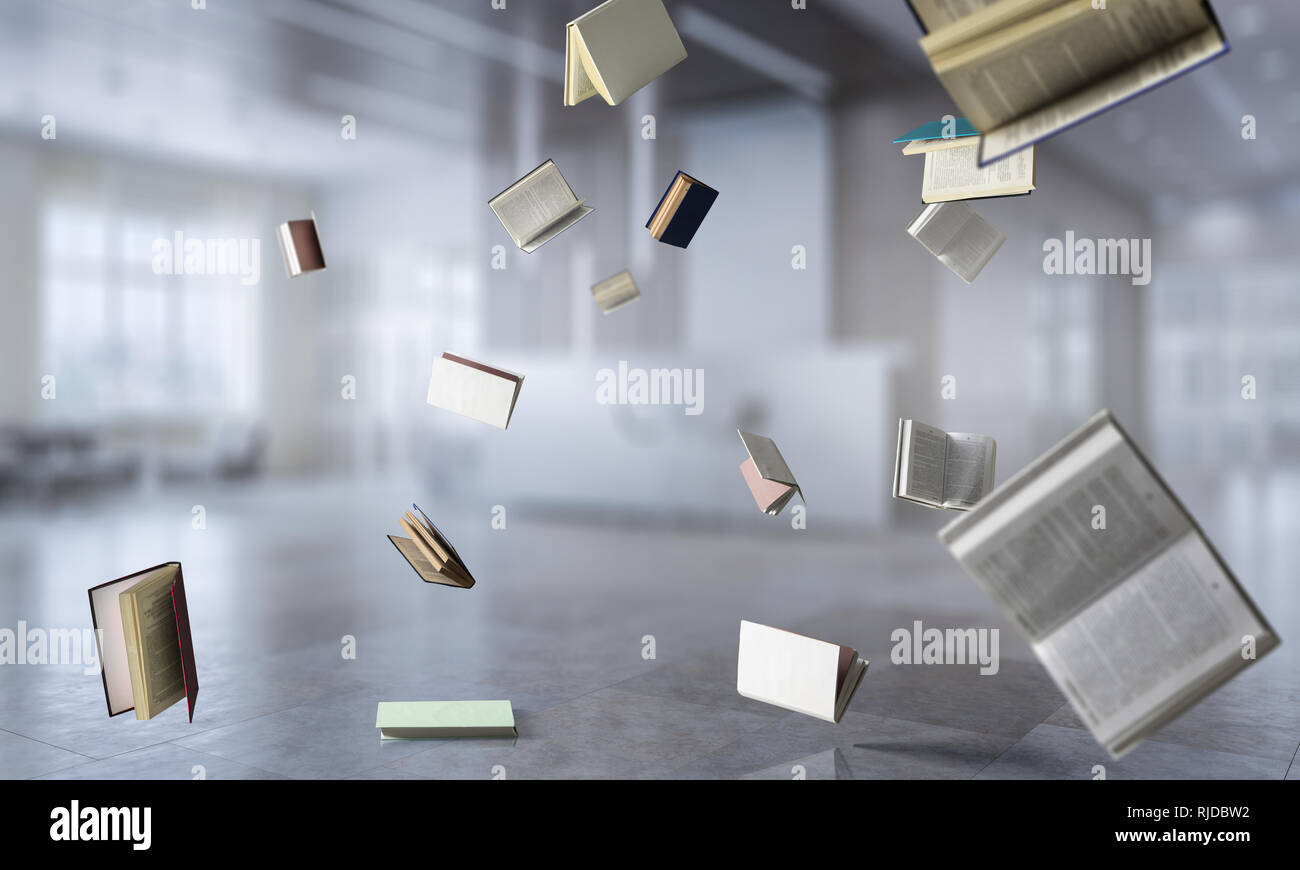 Flying books bookshelf hi-res stock photography and images - Alamy
