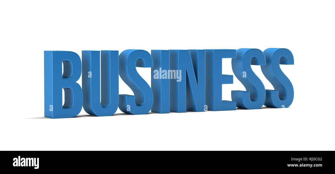 Business word. 3D Render illustration in white background Stock Photo ...